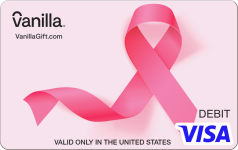 Pink Ribbon Gift Card | Breast Cancer Awareness | Vanilla Visa