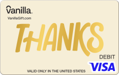 Gold Shimmer Thanks Gift Card | Thank You Visa Gift Card | Vanilla® Visa®